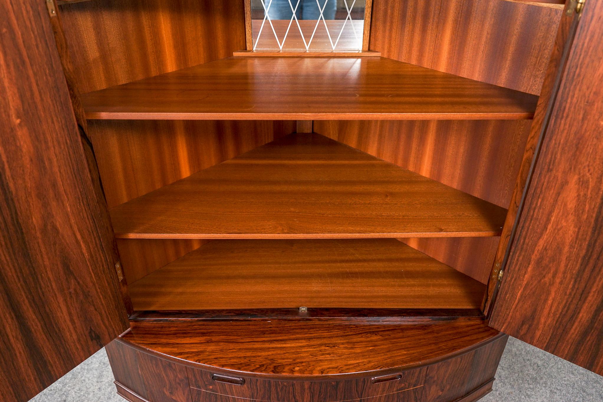 Danish Modern Rosewood Corner Cabinet For Sale at 1stDibs