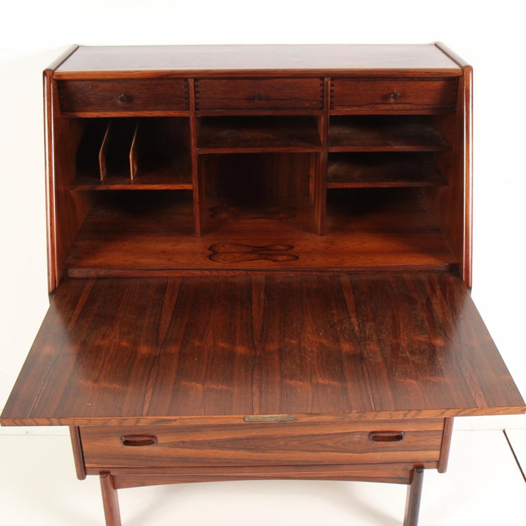 Danish Modern Rosewood Drop Front Secretary at 1stDibs