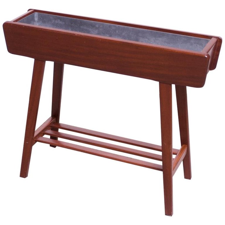 Danish Modern Rosewood Planter with Metal Insert at 1stDibs