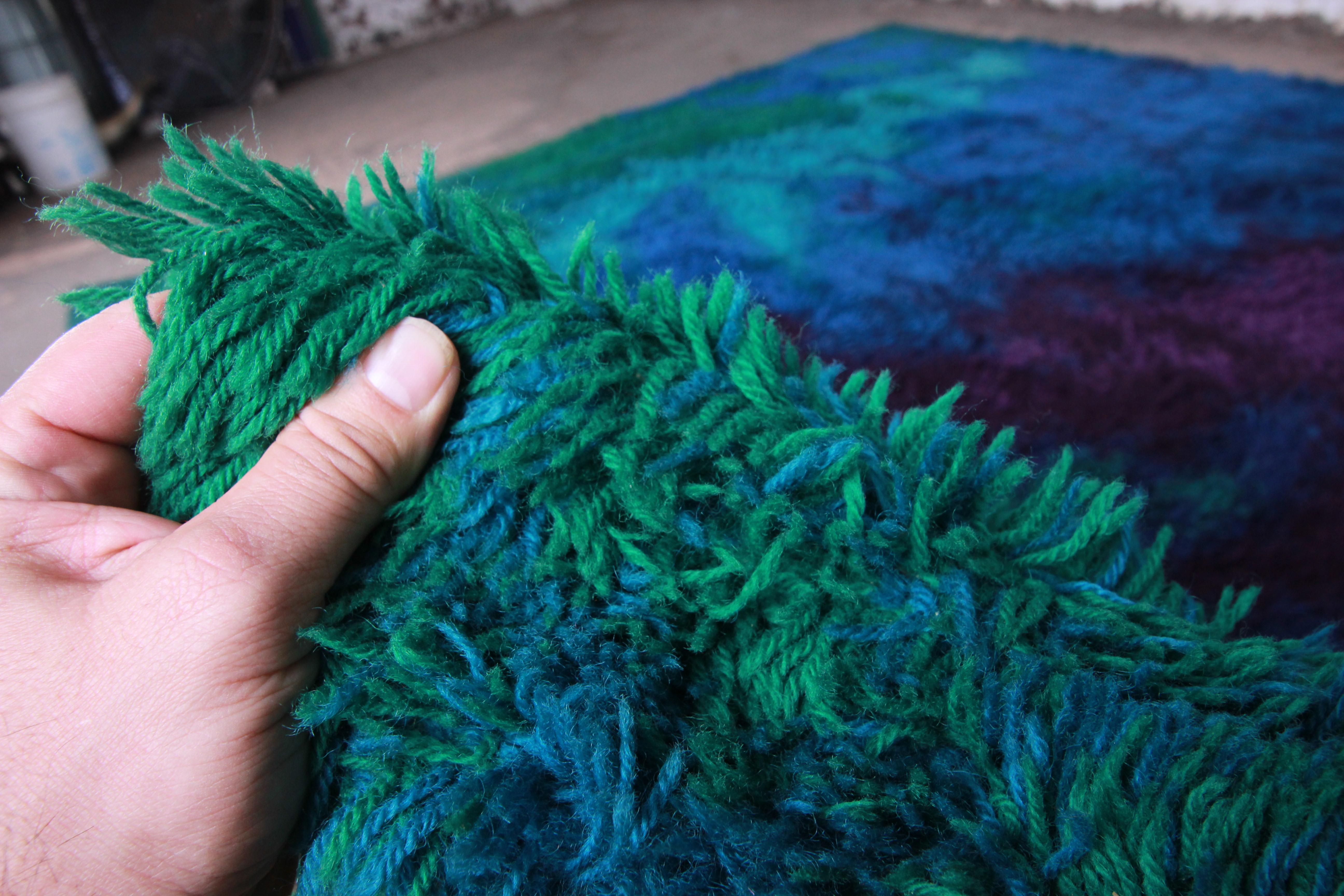 Danish Modern Rya Shag Rug at 1stDibs