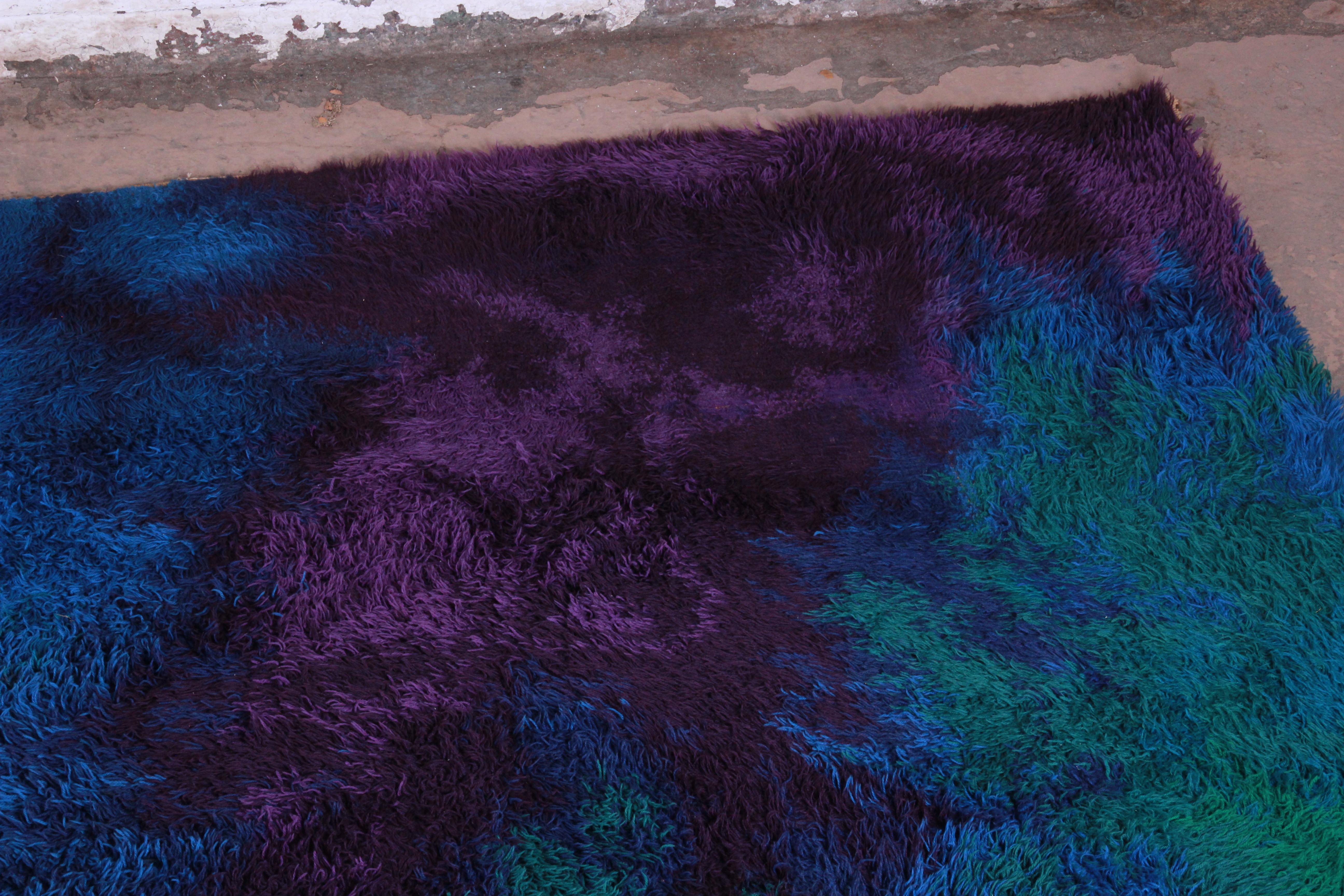 Danish Modern Rya Shag Rug at 1stDibs