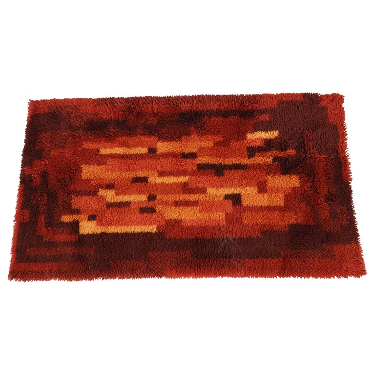 Danish Modern Rya Shag Rug at 1stDibs