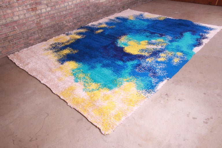Danish Modern Rya Shag Wool Rug, 1970s For Sale at 1stDibs