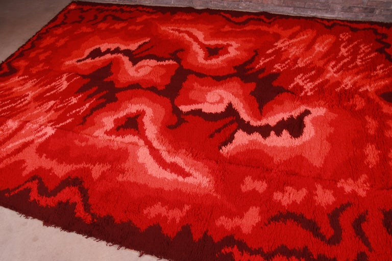 Danish Modern Rya Shag Wool Rug, 1970s For Sale at 1stDibs