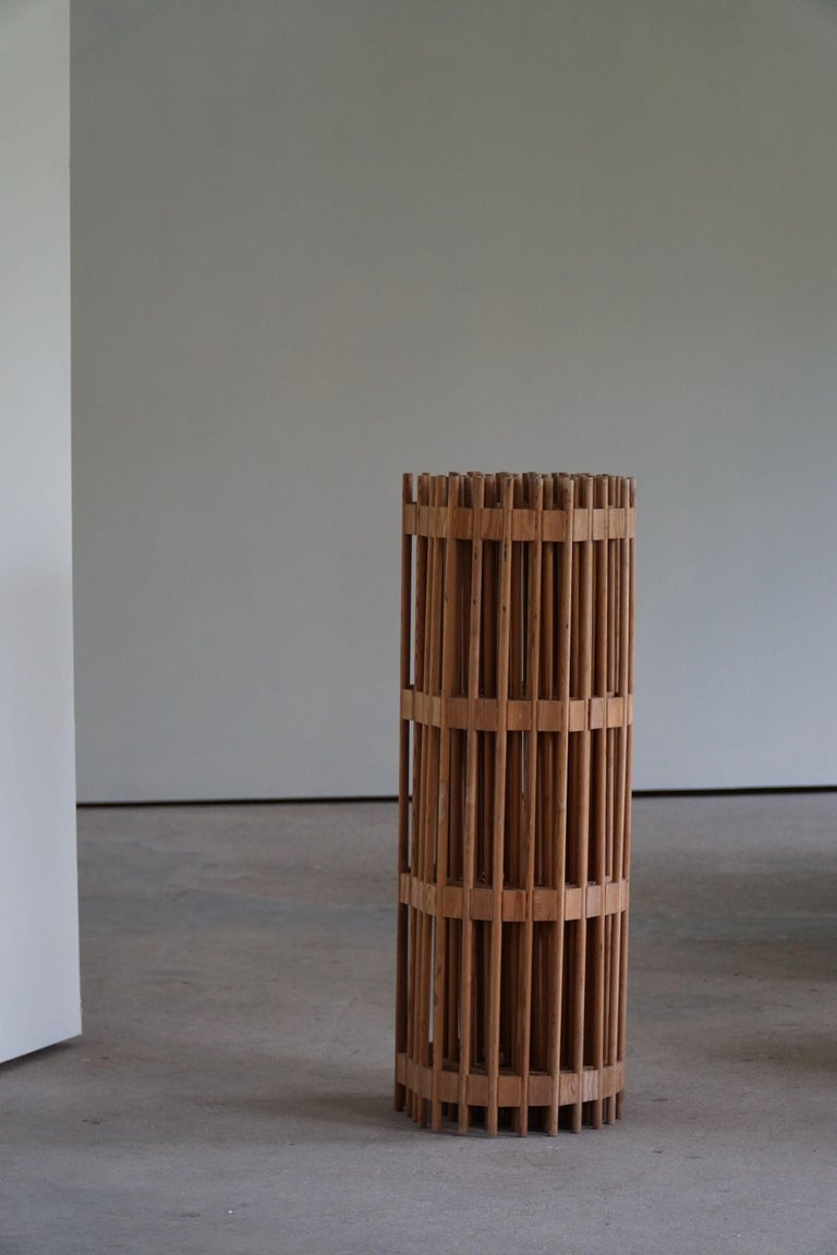 Danish Modern Sculptural Folding Screen / Room Divider in Pine, Made in ...