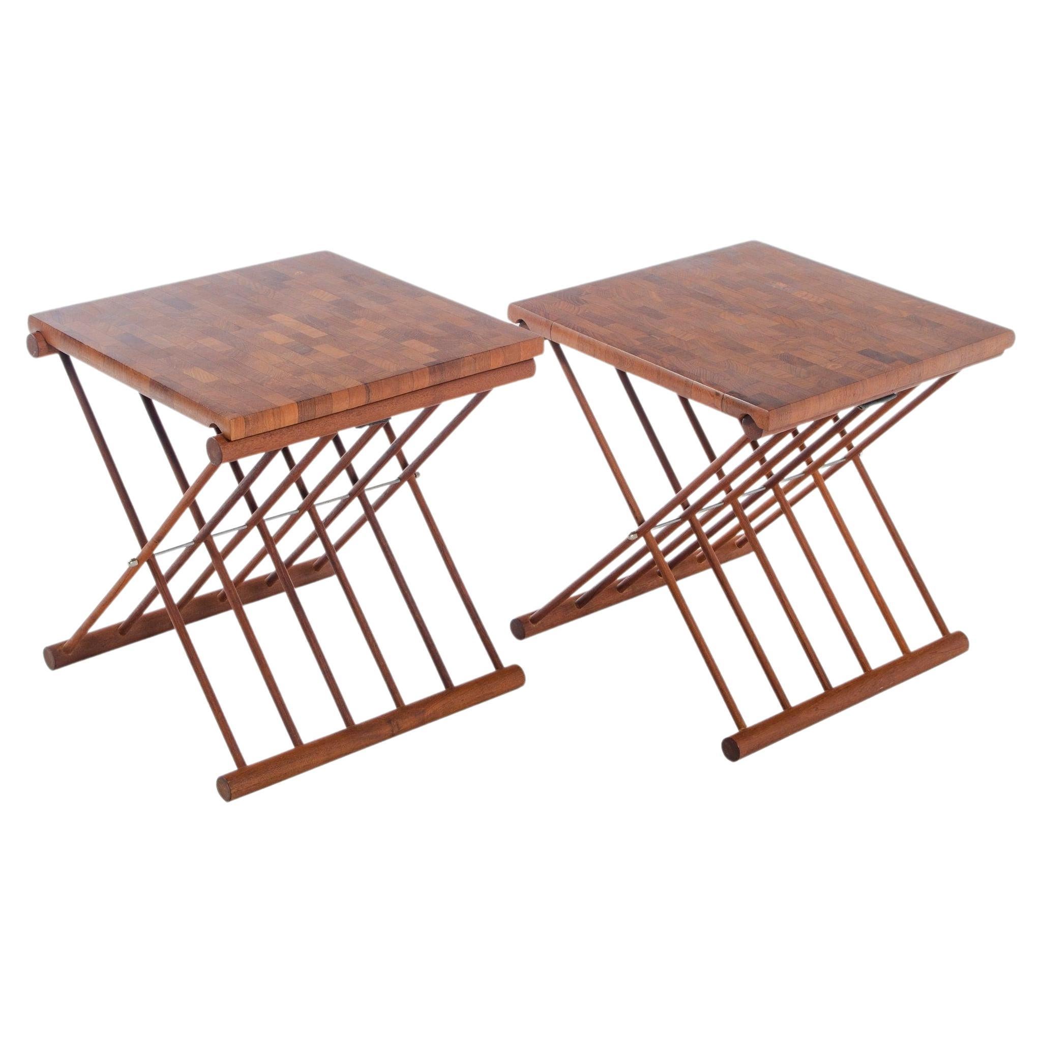 Danish Campaign Style Folding Side Table at 1stDibs