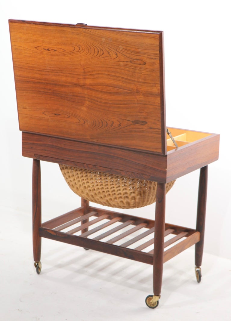 Danish Modern Sewing Table Cart by Ejvind Johansson for FB Mobler For ...