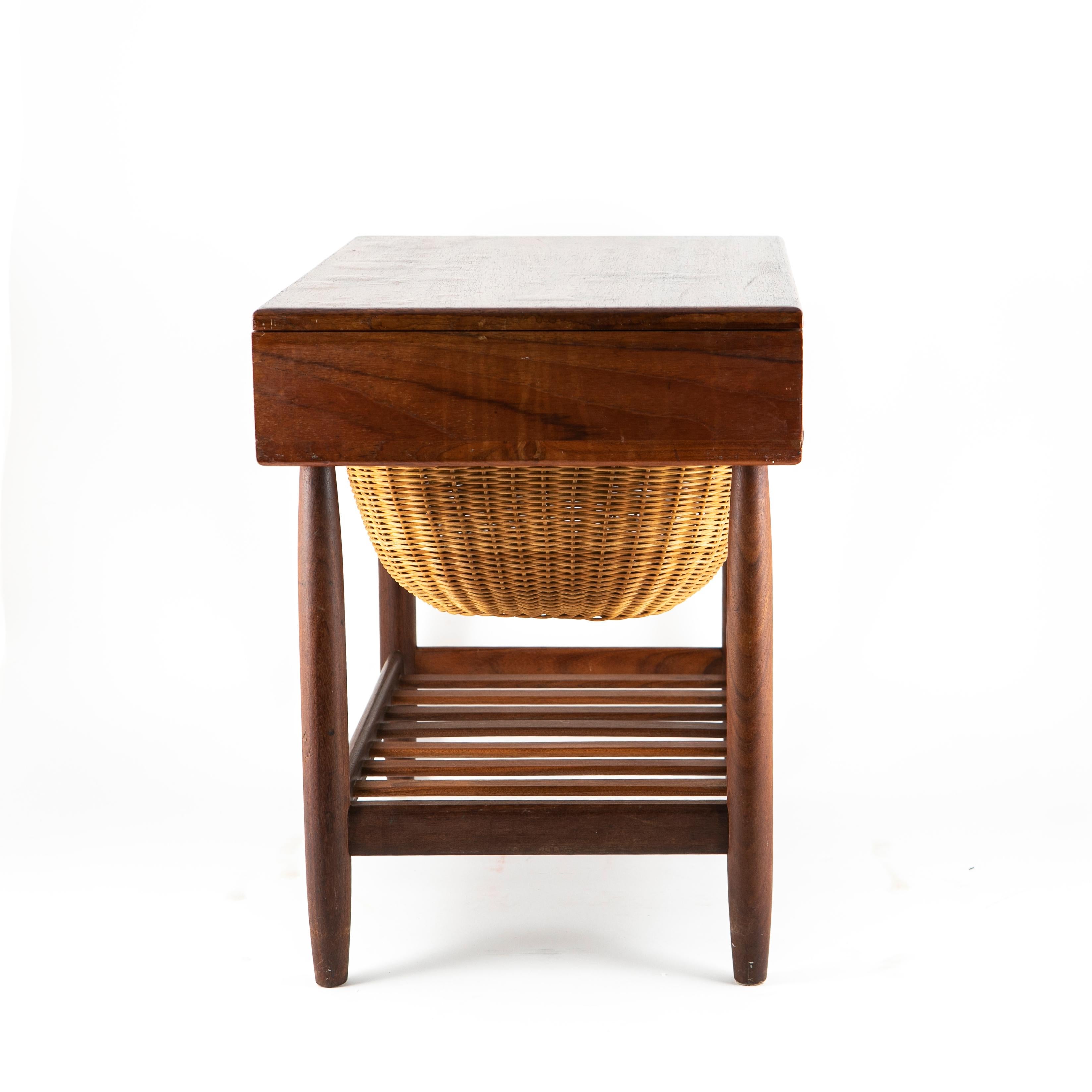 Danish Modern Sewing / End Table by Ejvind Johansson for FDB Mobler For ...
