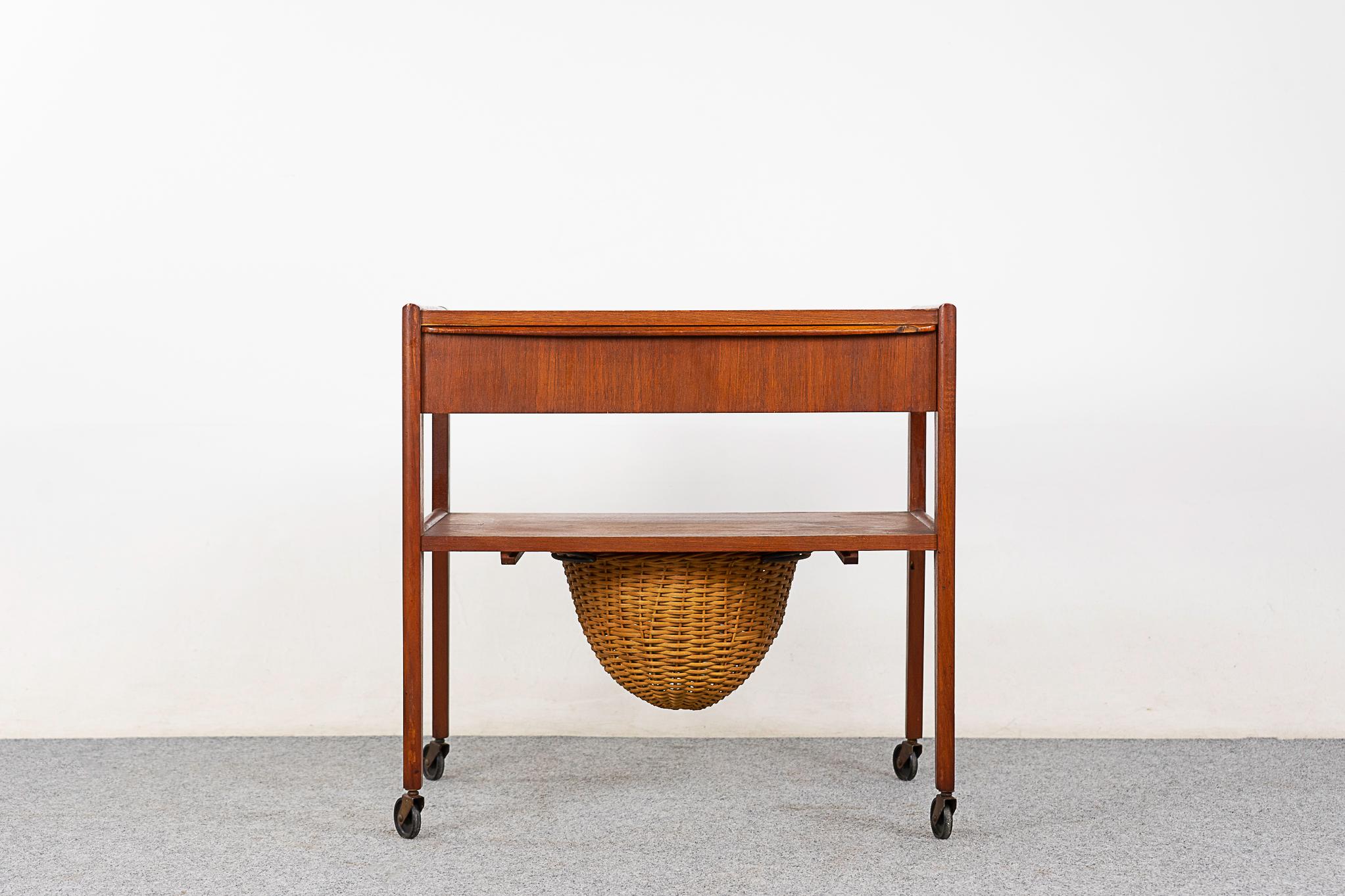 Danish Modern Sewing Teak Table For Sale at 1stDibs