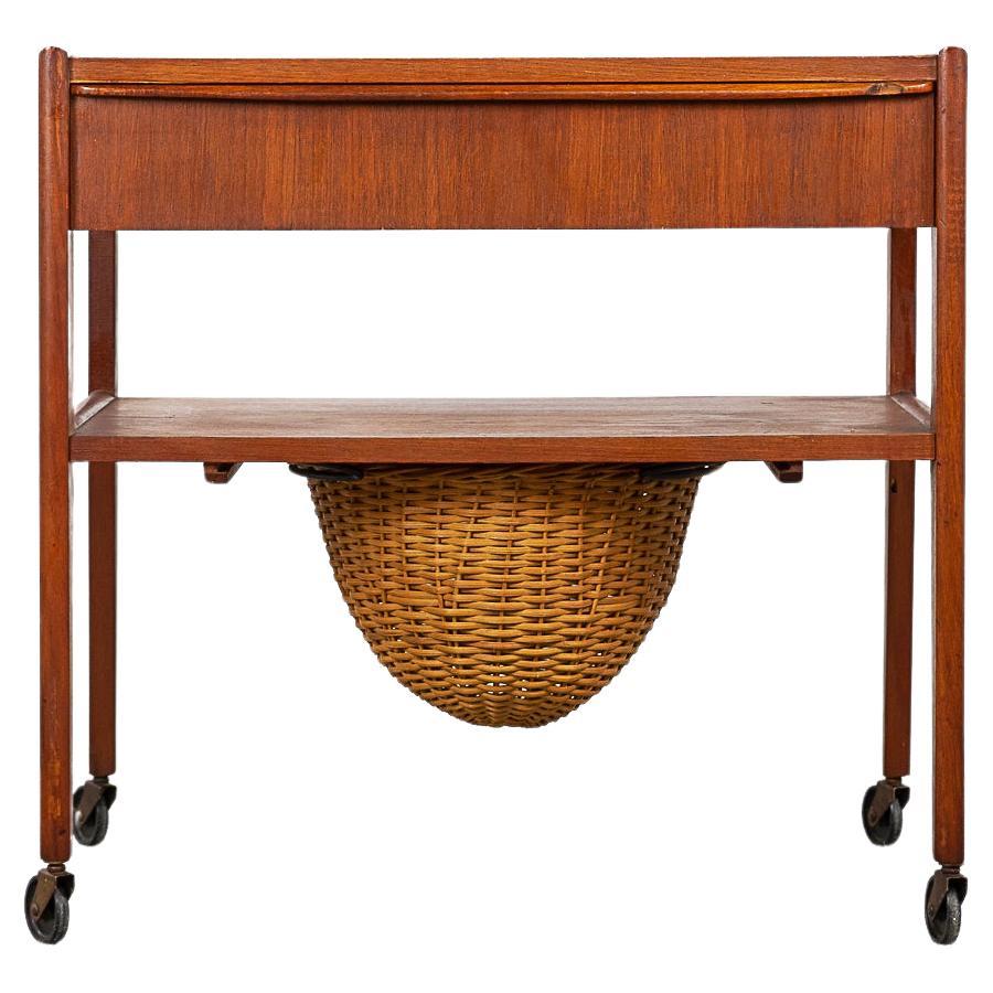 Danish Modern Sewing Teak Table For Sale at 1stDibs