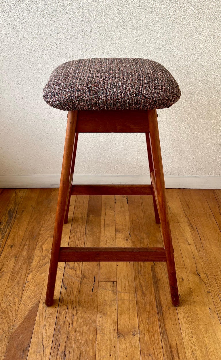 Danish Modern Single Solid Teak Stool by Vamdrup Stolefabrik For Sale ...