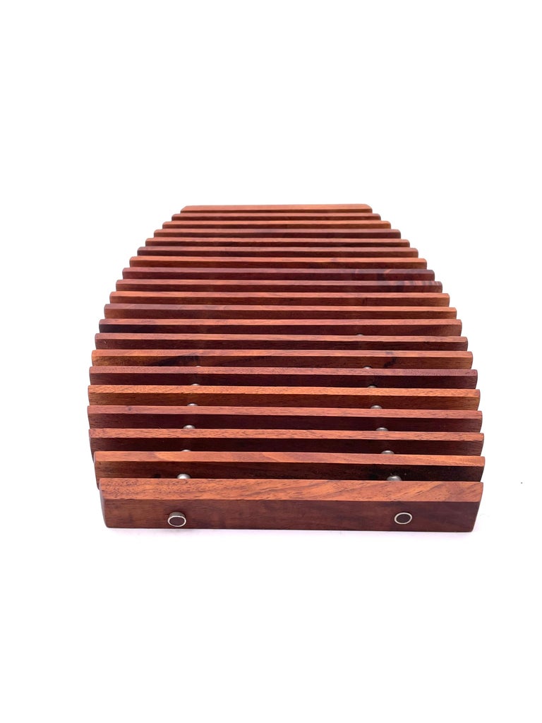 Danish Modern Solid Teak and Aluminum Rods Trivet Hot Plate at 1stDibs