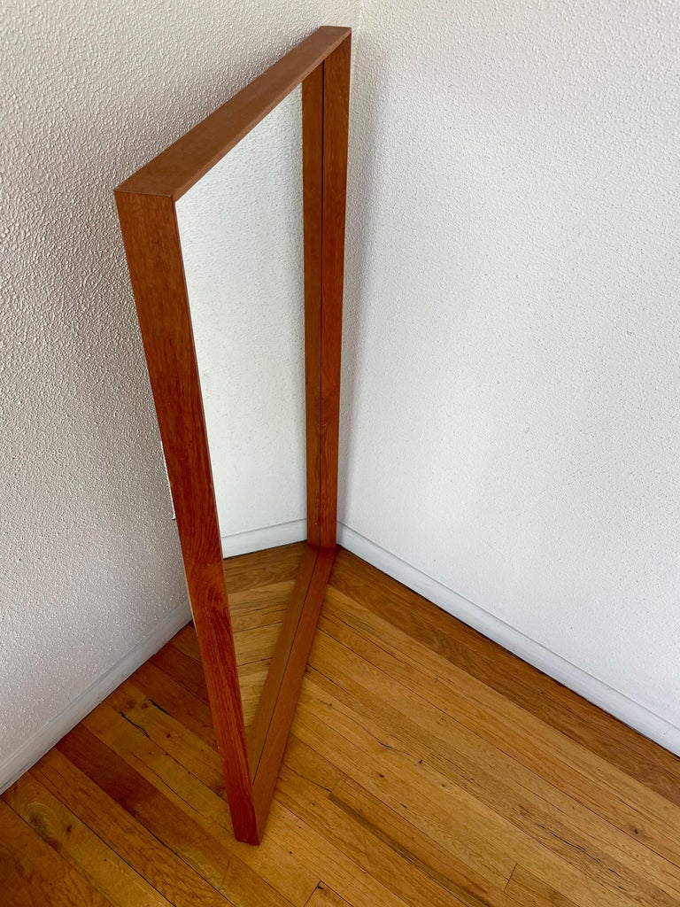Danish Modern Solid Teak Frame Large Mirror at 1stDibs