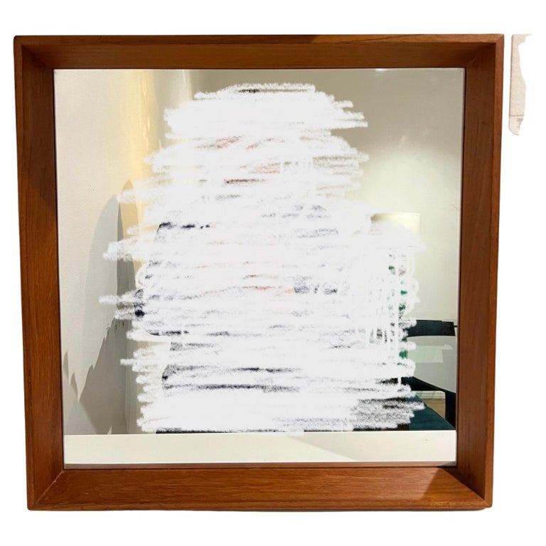 Danish Modern Solid Teak Frame Mirror Attributed to Pedersen and Hansen ...