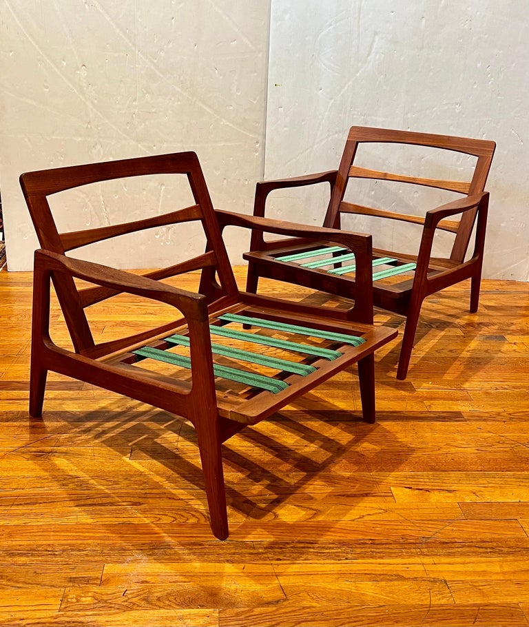 Danish Modern Solid Teak Frames Pair of Arm Chairs Danish Contol Tag ...