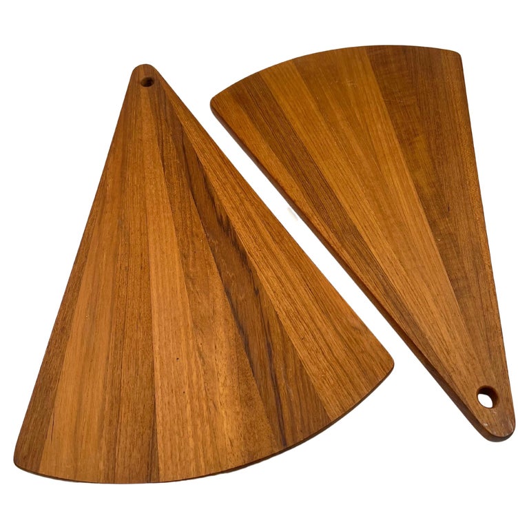Danish Modern Solid Teak Rare Fan Trays Designed by Quistgaard For ...