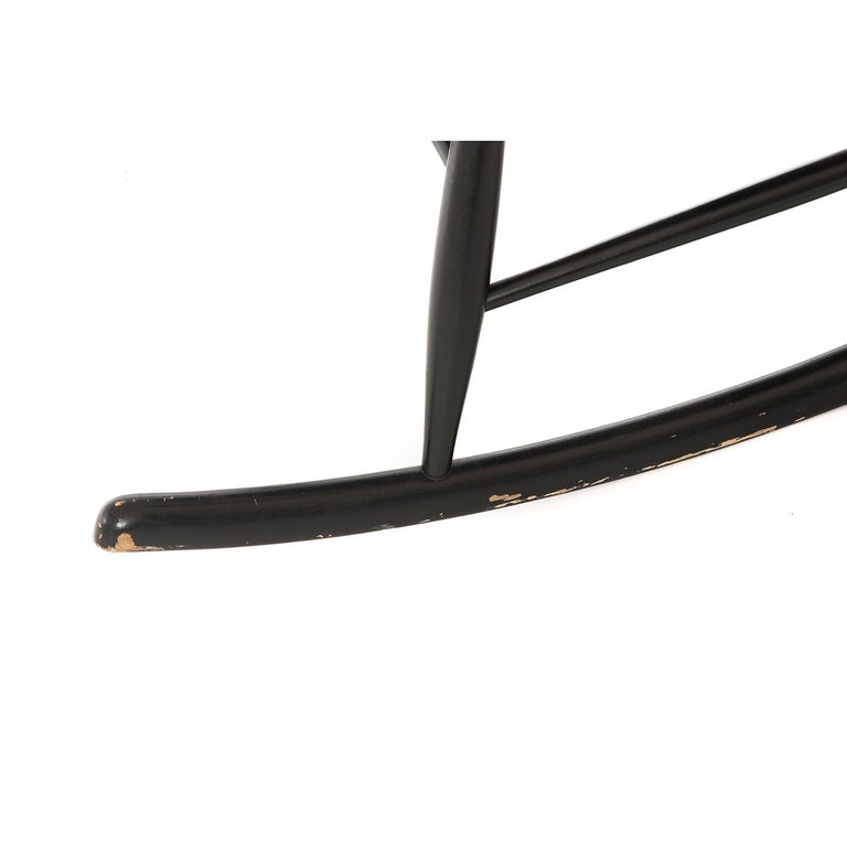 Danish Modern Spindle Backed Wooden Rocking Chair at 1stDibs | spindle ...