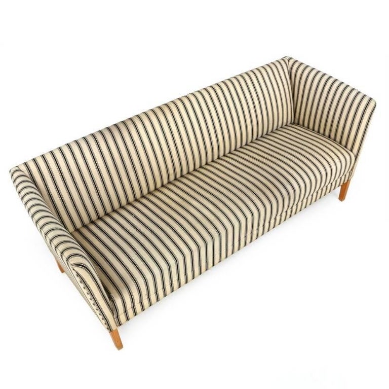 Danish Modern Striped Sofa at 1stDibs