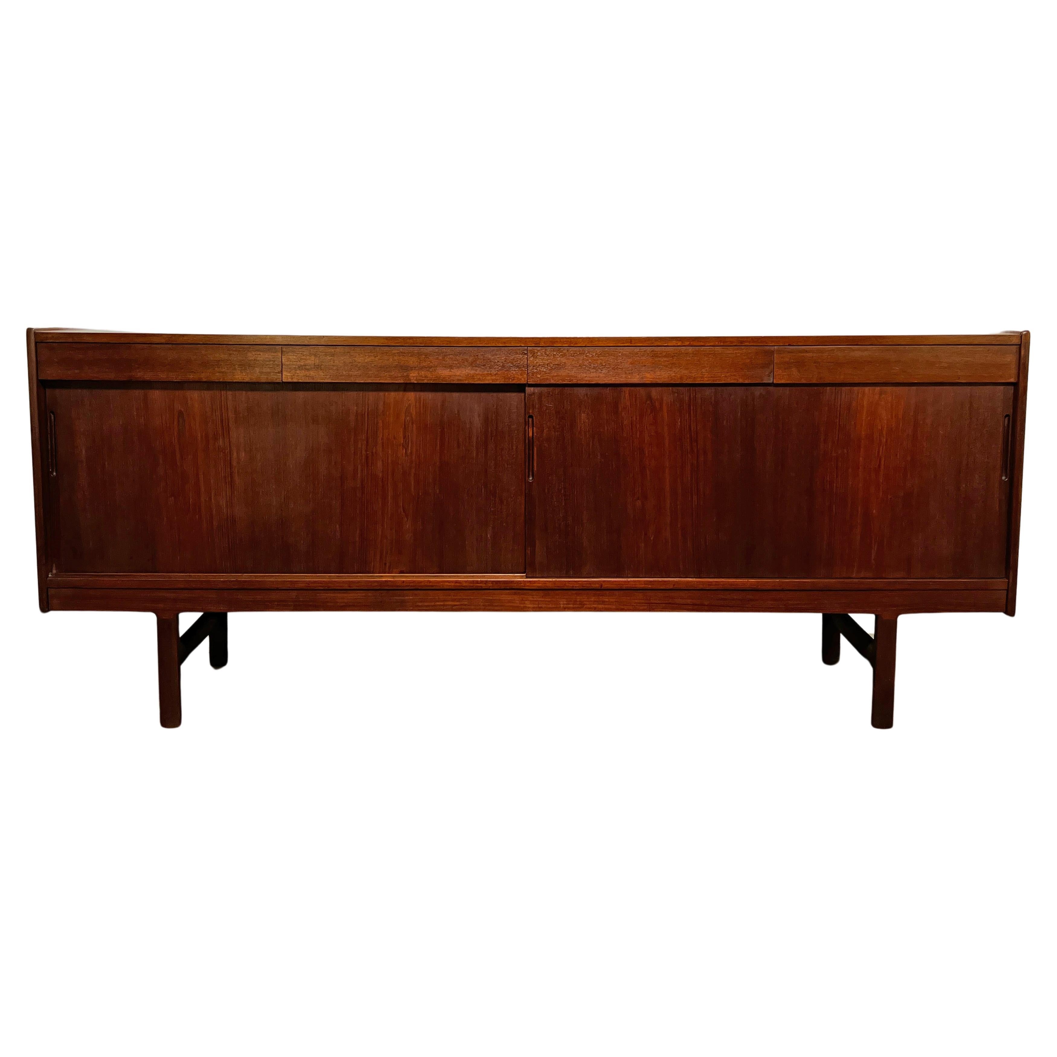Mid-Century Sculptural Walnut Credenza Circa 1960s For Sale at 1stDibs