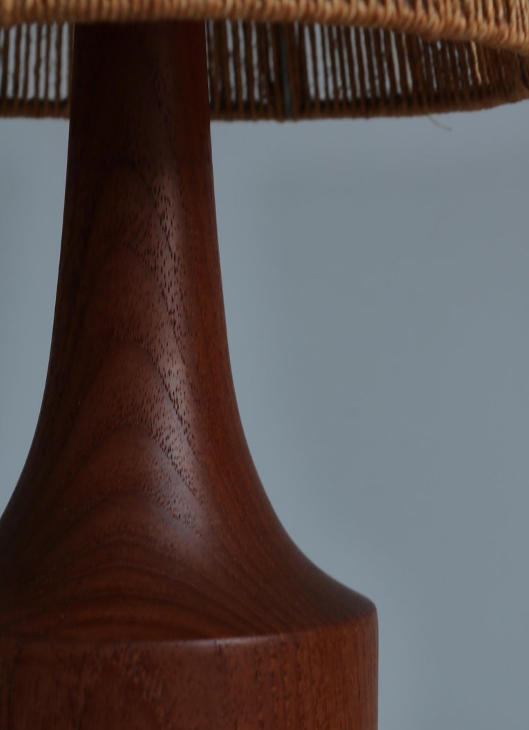 Danish Modern Table Lamp in Turned Teakwood and Sisal, 1950s For Sale ...