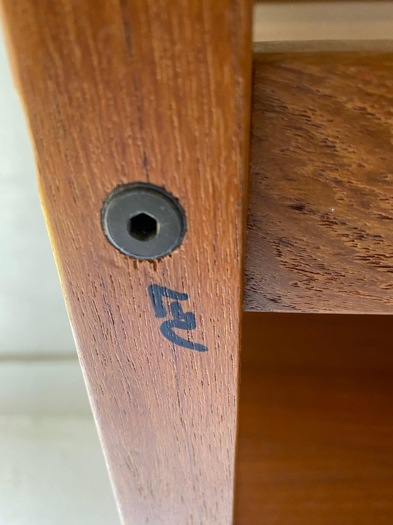 Danish Modern Teak Bar / Tea Cart on Casters with Tile Insert For Sale ...
