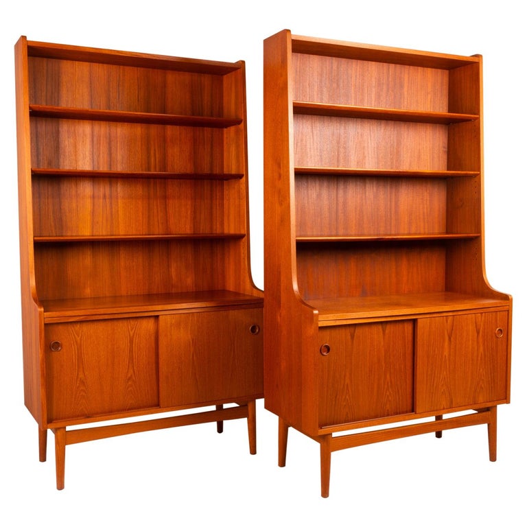 Danish Modern Teak Bookcases by Johannes Sorth, 1960s Set of 2 at ...