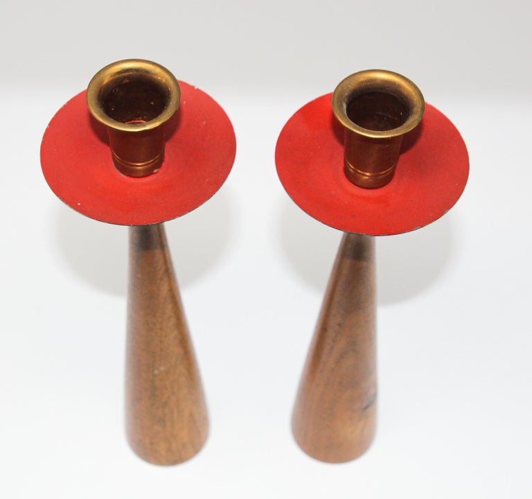 Danish Modern Teak Candleholder, Rude Osolnik at 1stDibs