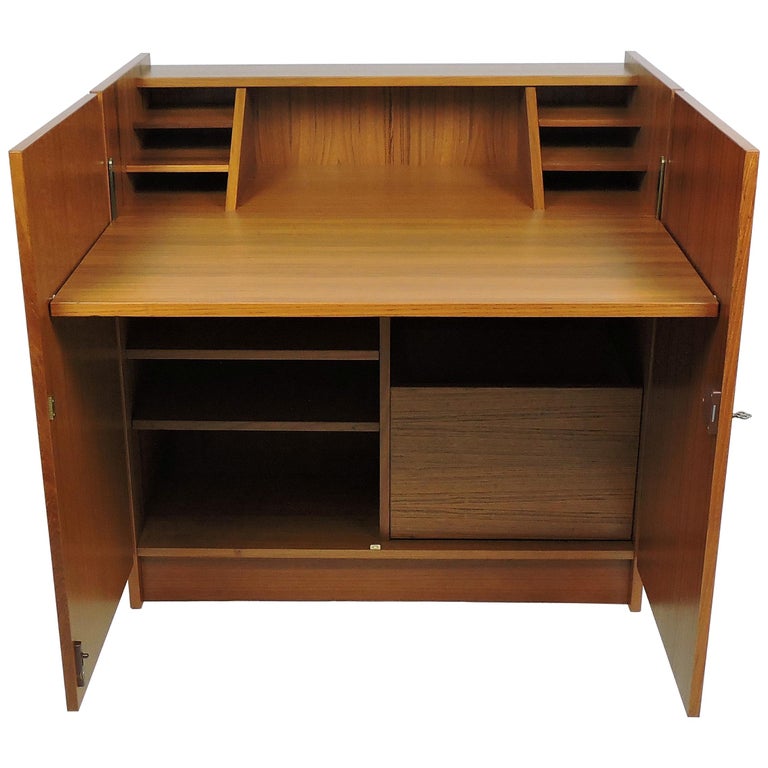 Danish Modern Teak Desk in a Box, Magic Box Desk by BRDR Furbo at 1stDibs