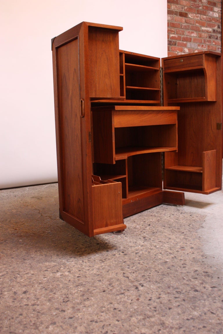 Danish Modern Teak 'Desk In A Box' Work Station at 1stDibs