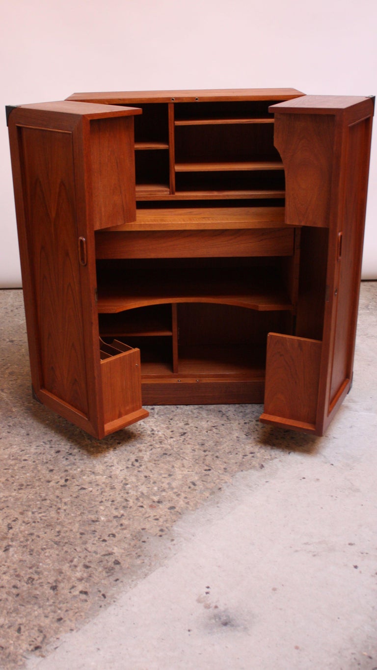Danish Modern Teak 'Desk In A Box' Work Station at 1stDibs
