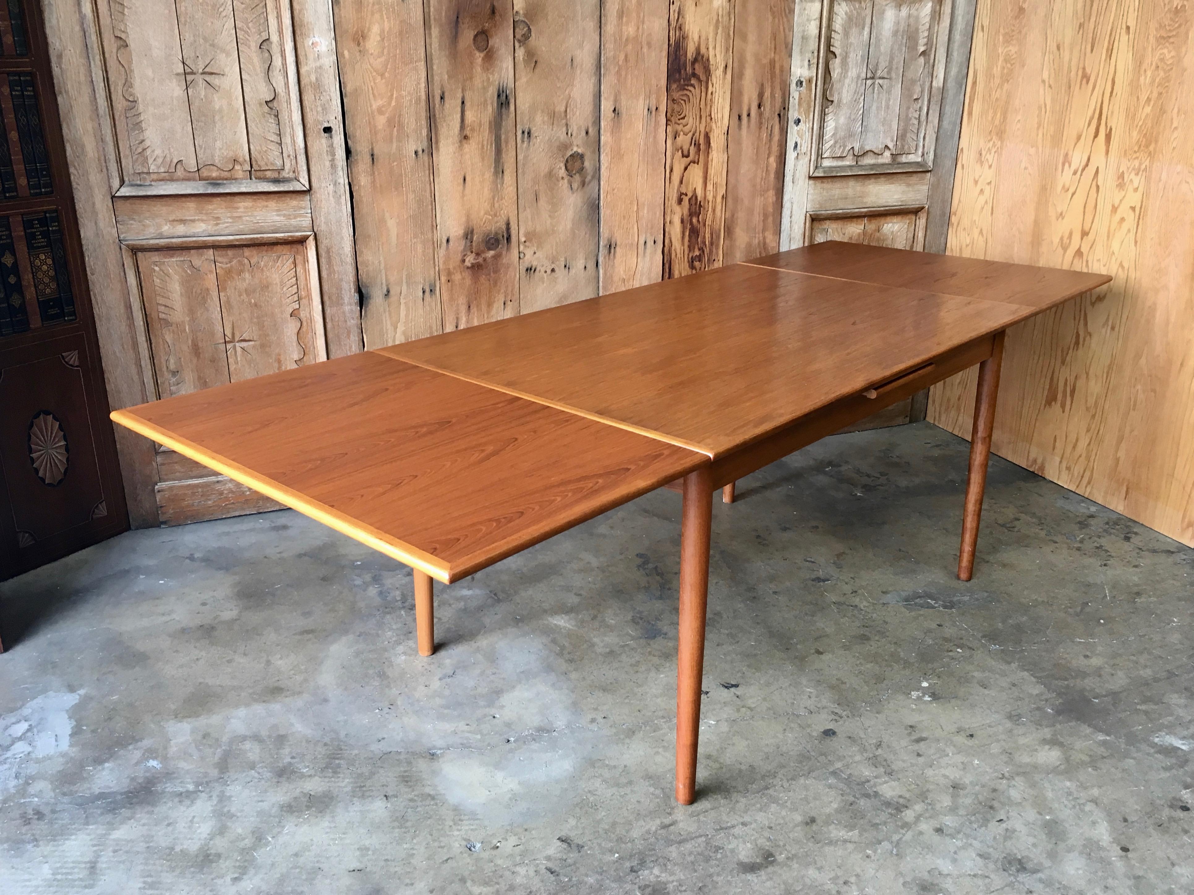Danish Modern Teak Draw Leaf Table at 1stDibs | danish draw leaf table ...