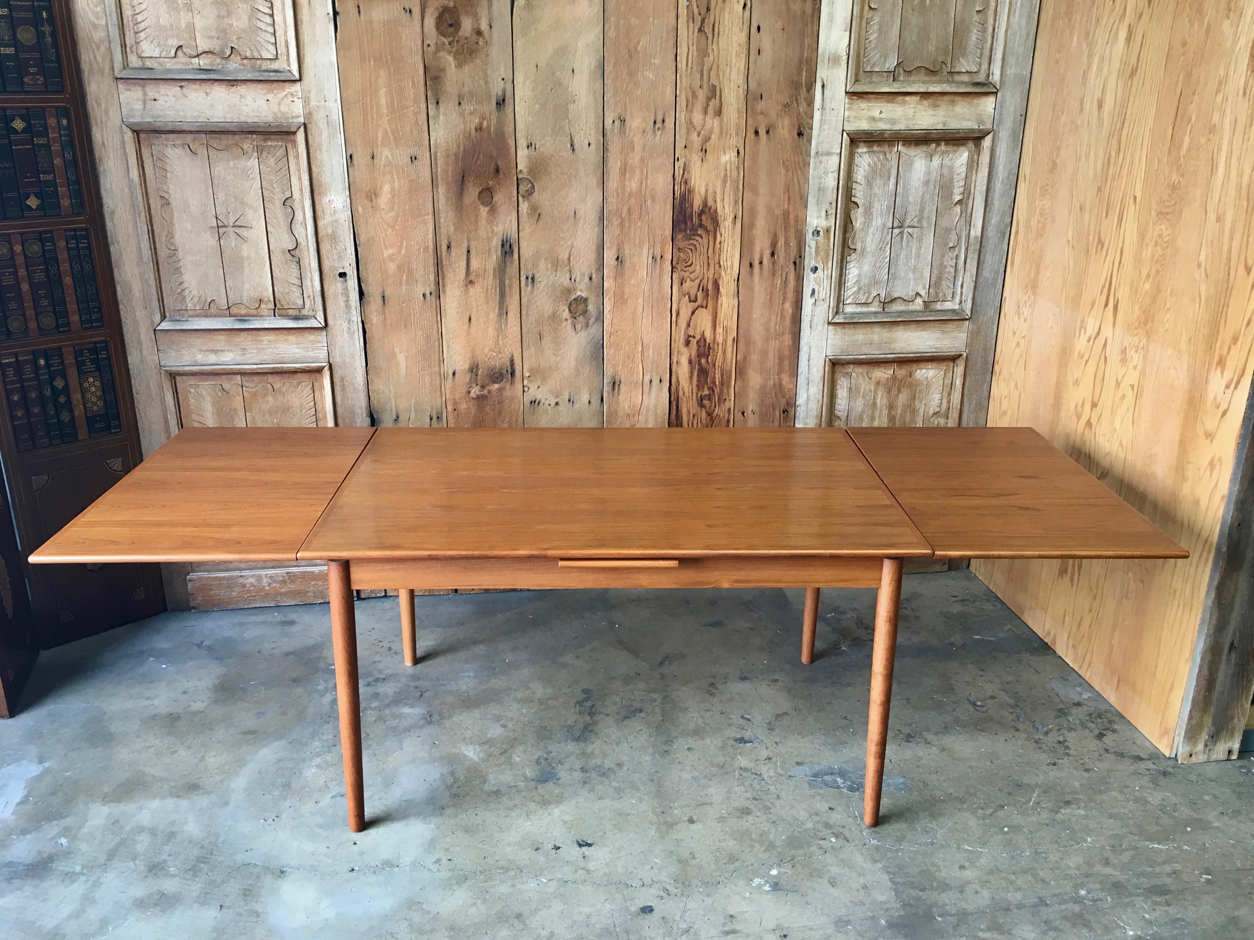 Danish Modern Teak Draw Leaf Table at 1stDibs | danish draw leaf table ...