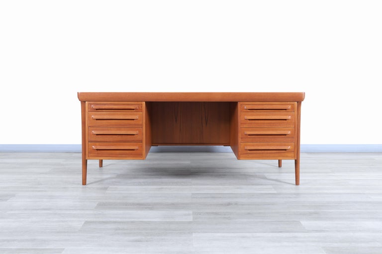 Danish Modern Teak Executive Desk by Ib Kofod Larsen For Sale at 1stDibs