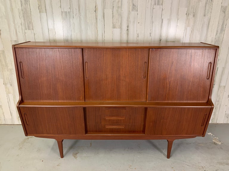 Danish Modern Teak High Board For Sale at 1stDibs