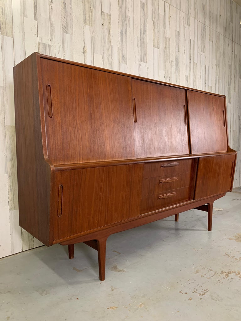 Danish Modern Teak High Board For Sale at 1stDibs