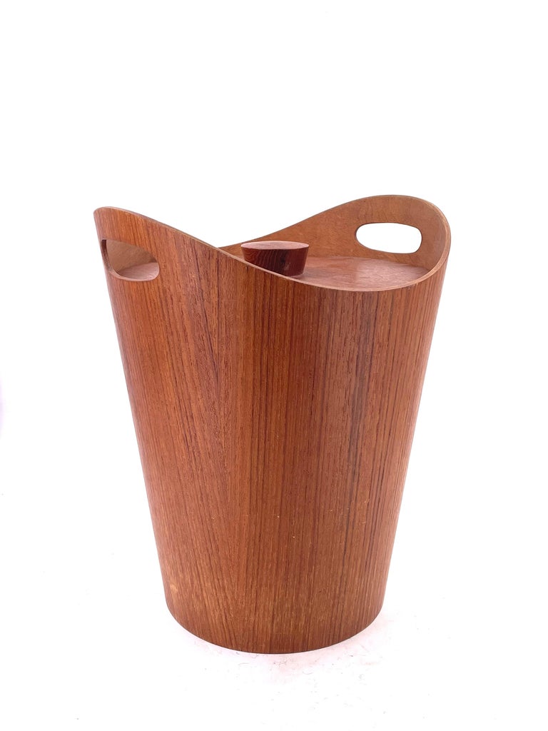 Danish Modern Teak Ice Bucket with Aluminum Insert at 1stDibs