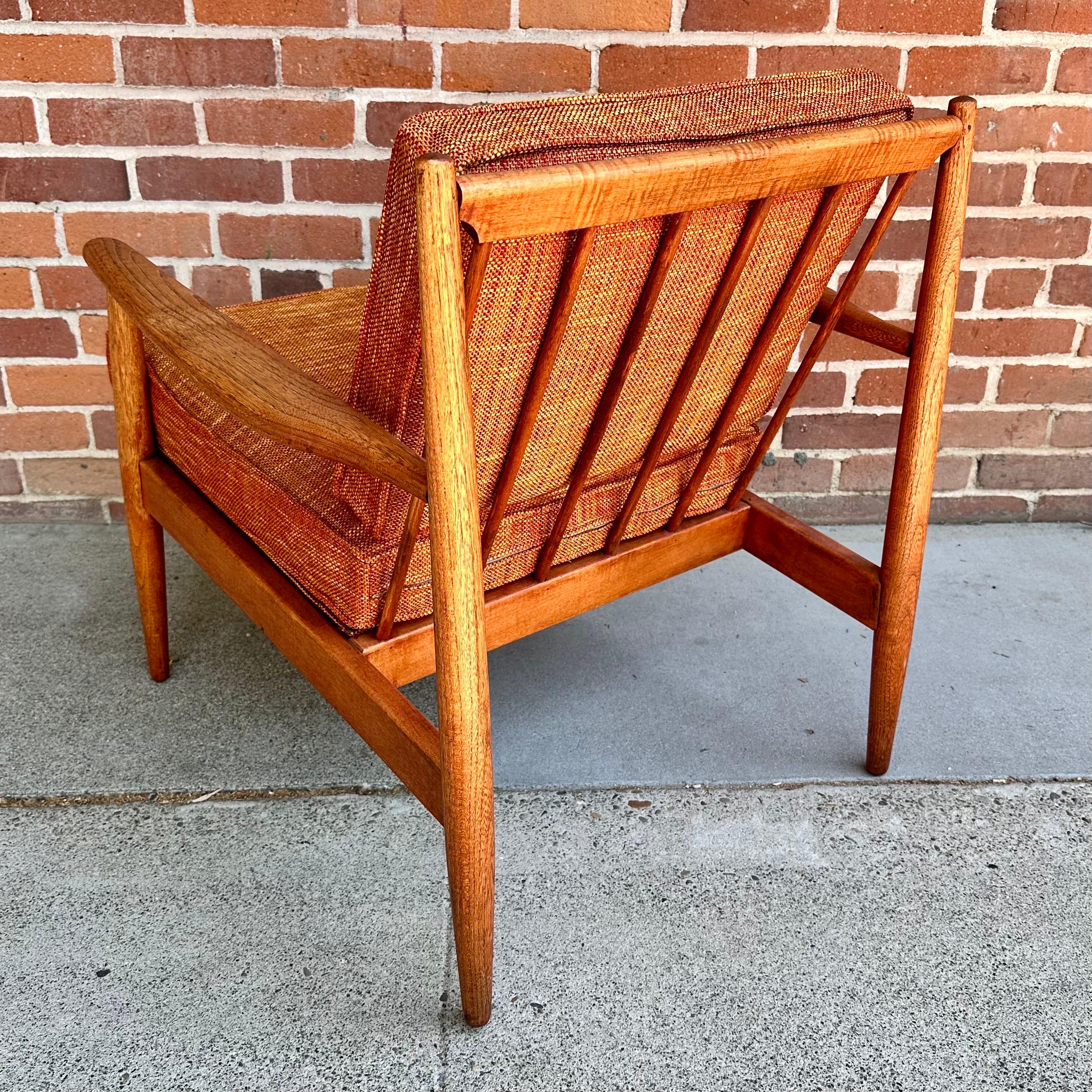 Danish Modern Teak Lounge Chair, Newly Upholstered For Sale at 1stDibs