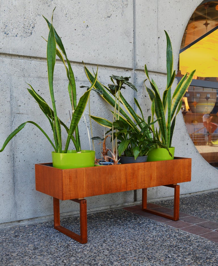 Danish Modern Teak Minimalist Floating Planter Box by Kai Kristiansen ...