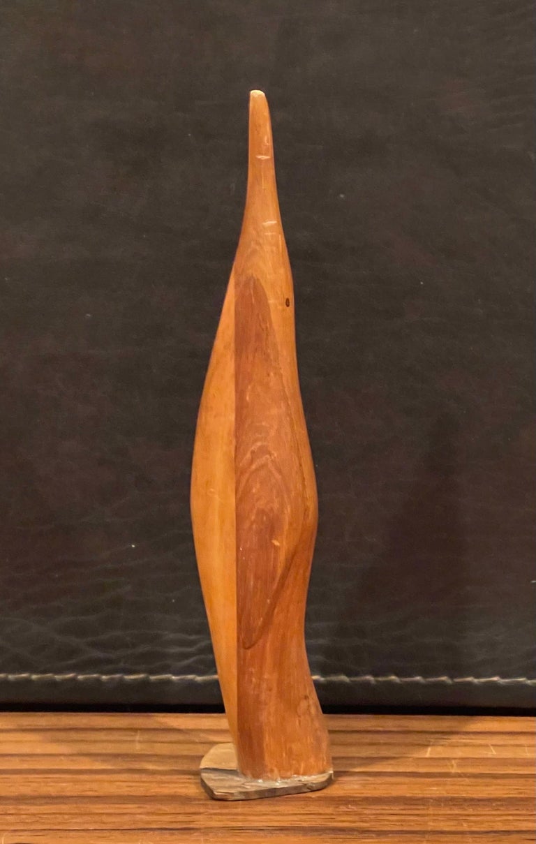 Danish Modern Teak Minimalist Penguin Sculpture For Sale at 1stDibs