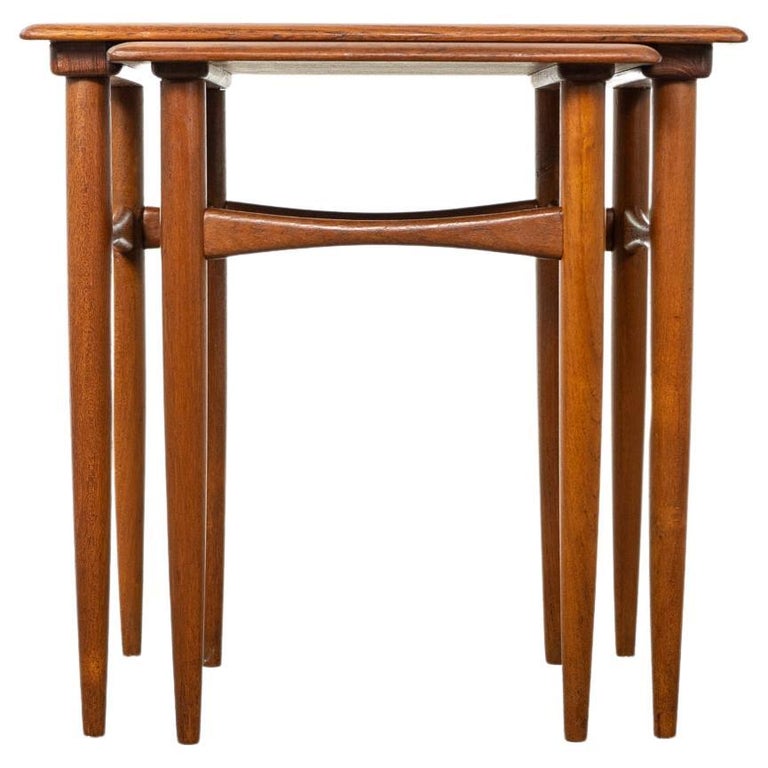 Danish Modern Teak Nesting Tables Duo For Sale at 1stDibs