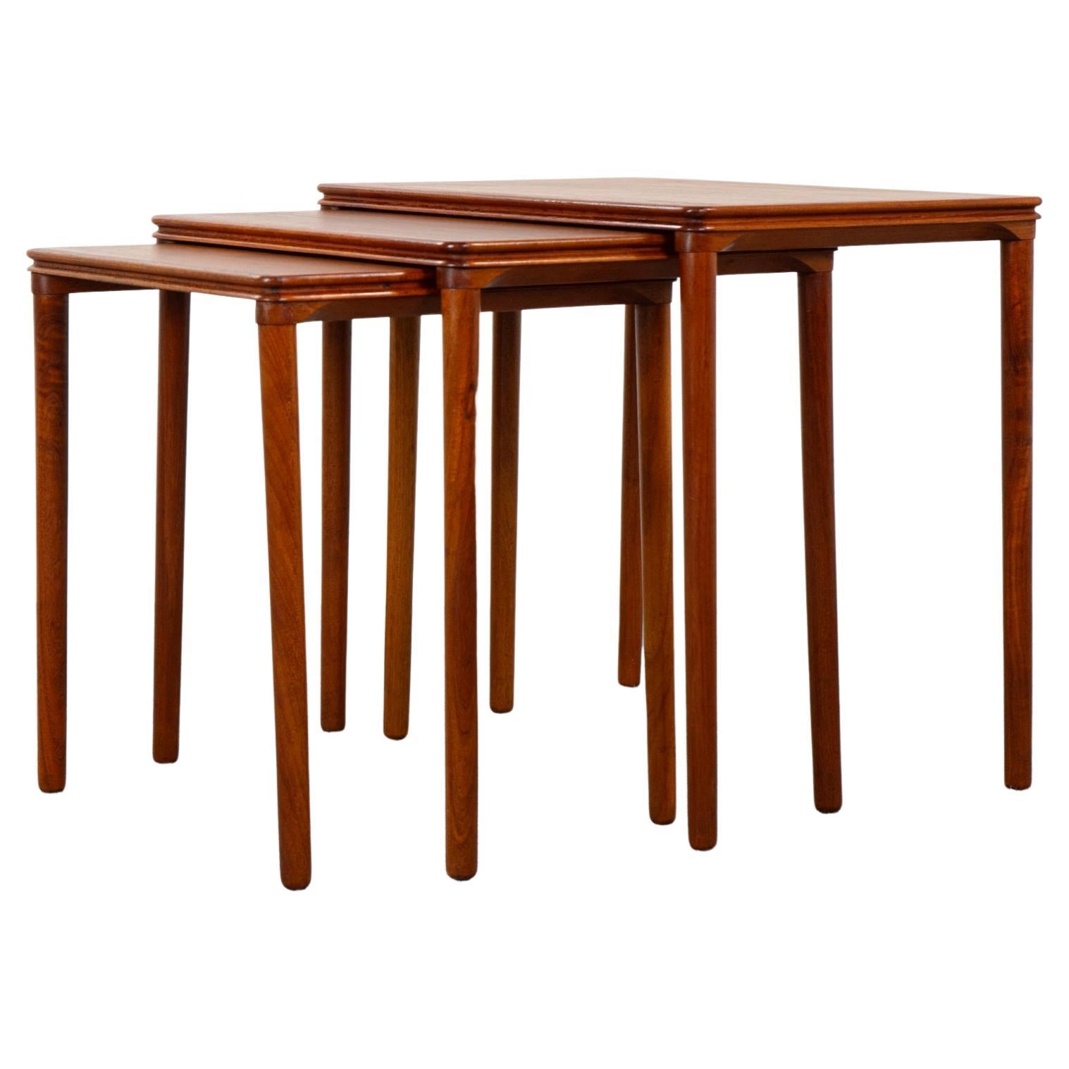 Three Stacking or Nesting Danish Teak Tables For Sale at 1stDibs