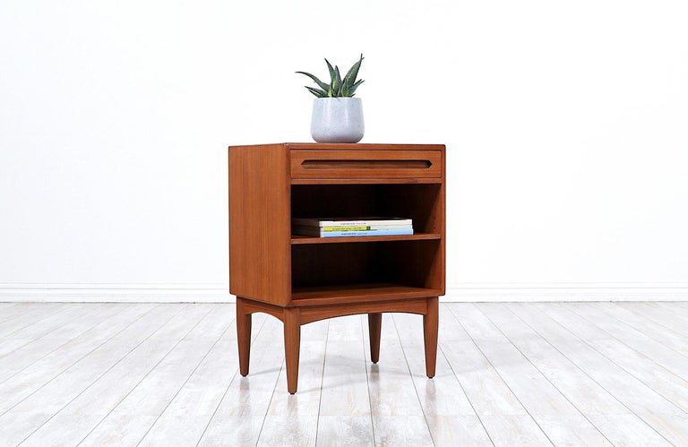 Danish Modern Teak Night Stand with Bookshelf by E.W. Bach For Sale at ...