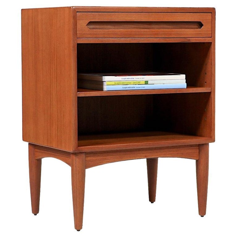 Danish Modern Teak Night Stand with Bookshelf by E.W. Bach For Sale at ...