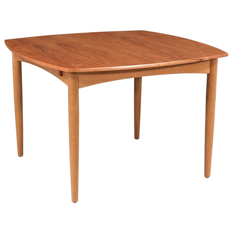 Danish Modern Teak and Oak Butterfly Leaf Dining Table at 1stDibs