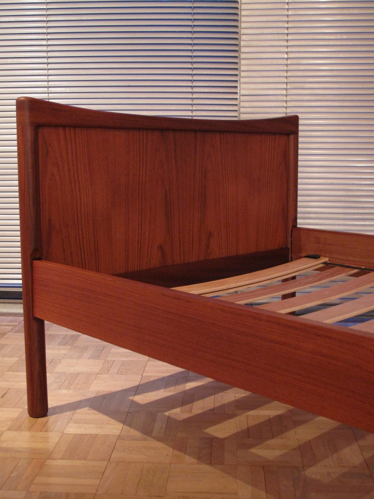 Danish Modern Teak and Rattan Single Bed at 1stDibs