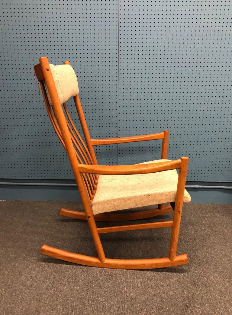Danish Modern Teak Rocking Chair/Rocker at 1stDibs | hans wegner stole
