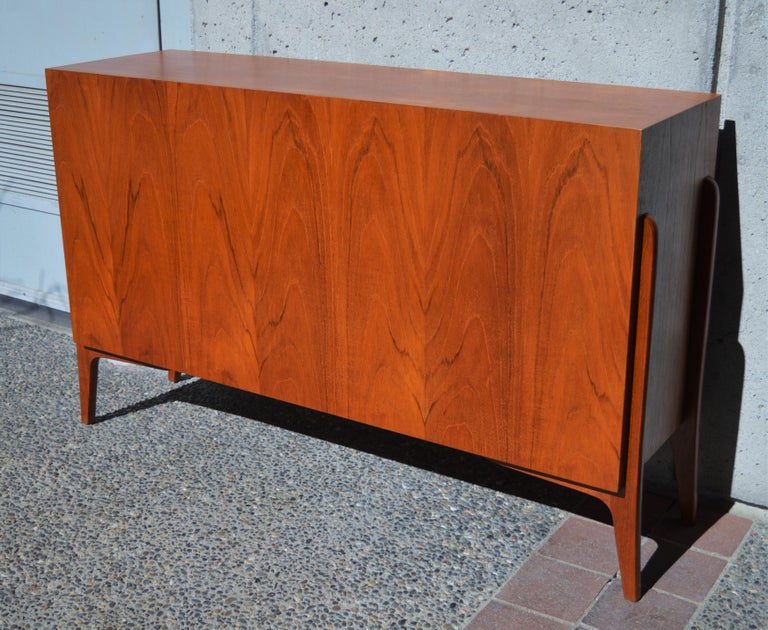 Danish Modern Teak Room Divider or Cabinet with Exposed Legs and ...