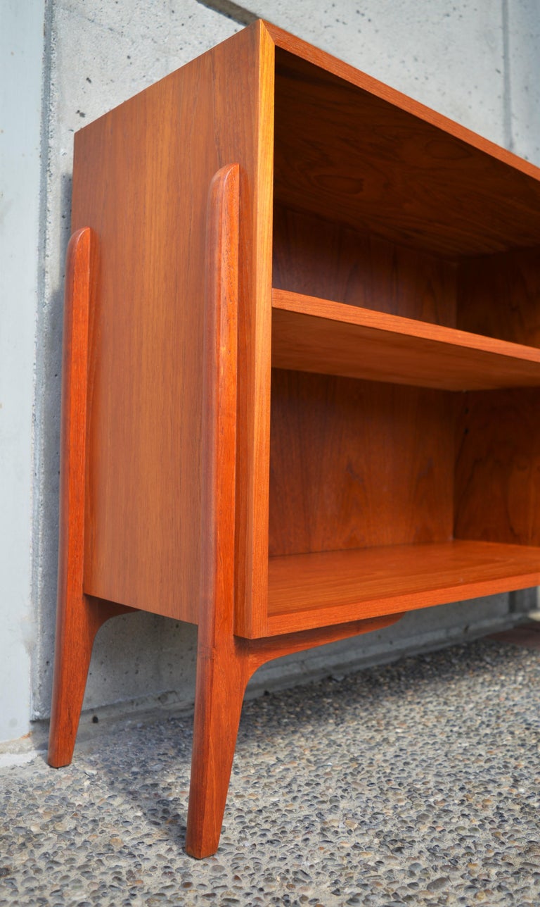 Danish Modern Teak Room Divider or Cabinet with Exposed Legs and ...
