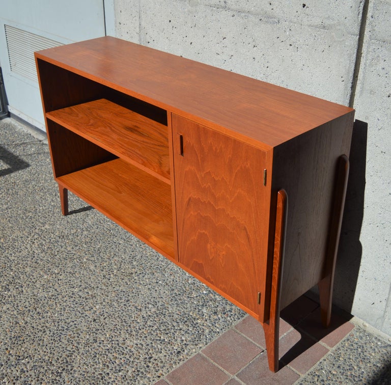 Danish Modern Teak Room Divider or Cabinet with Exposed Legs and ...