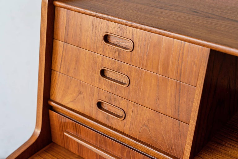 Danish Modern Teak Secretary Desk by Gunnar Falsig For Sale at 1stDibs